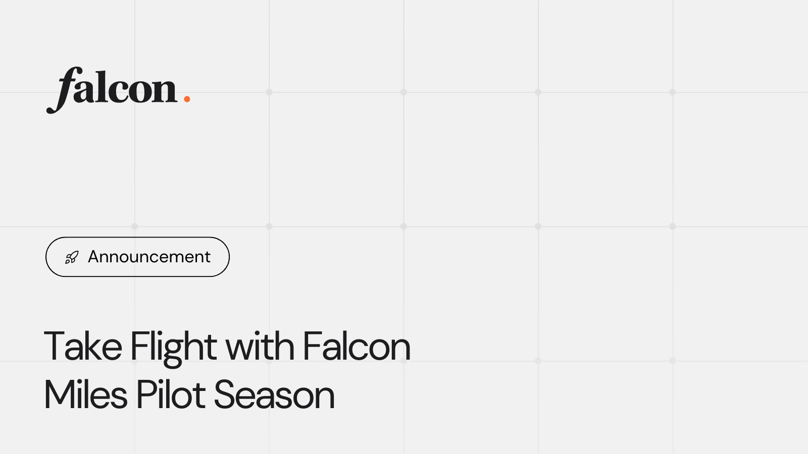 Take Flight with Falcon Miles Points Reward Pilot Season